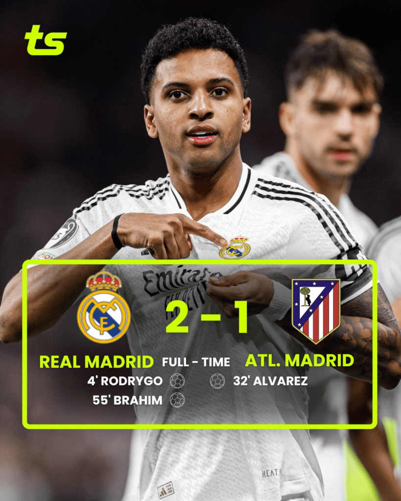 Real Madrid wins derby against Atlético de Madrid in the Champions League - BBscore.com
