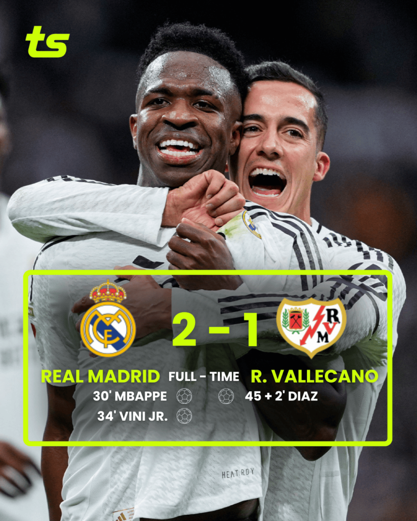 Vini Jr and Mbappé decide, Real Madrid beat Rayo and close in on the top of LaLiga - BBscore.com